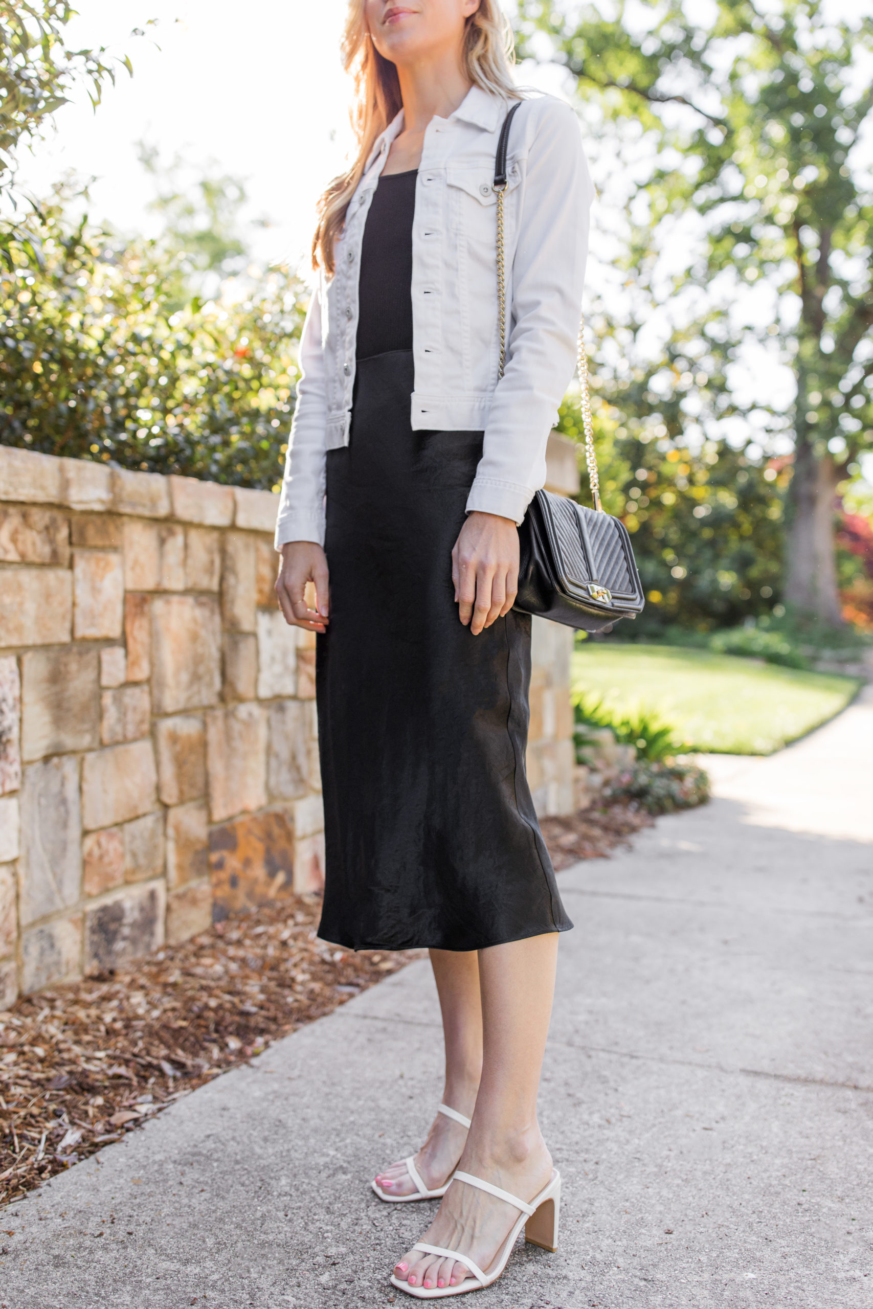 9 Ways to Wear a White Jean Jacket | Natalie Yerger