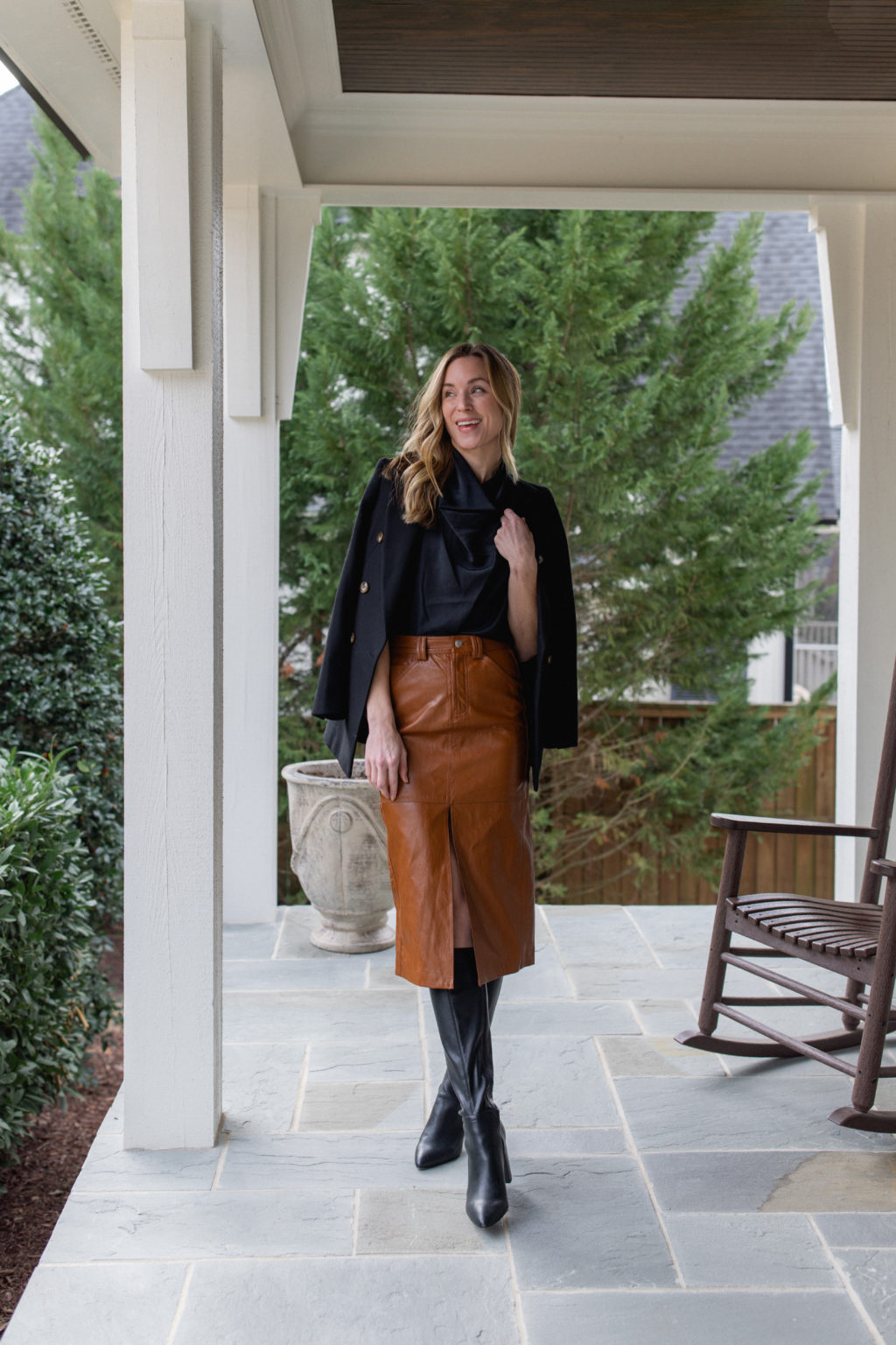 Leather Midi Skirts + How to Style Them | Natalie Yerger