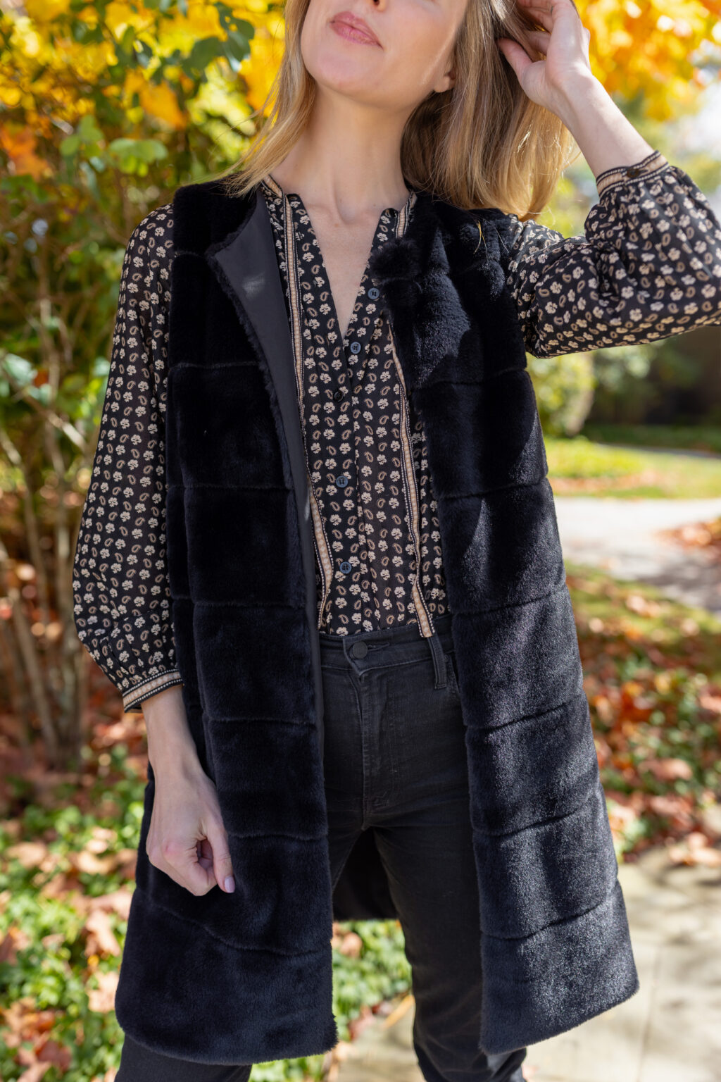 Faux Fur Vest Outfit | How to Style Faux Fur – Natalie Yerger